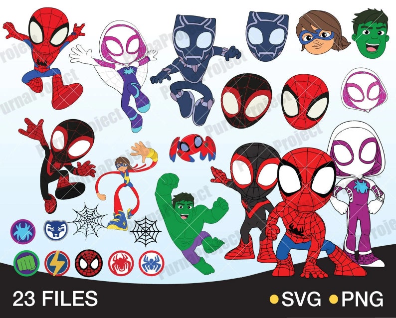 Spidey and Friends Svg, Layered SVG Bundle | 23 svg bundle | Cricut cut ...
