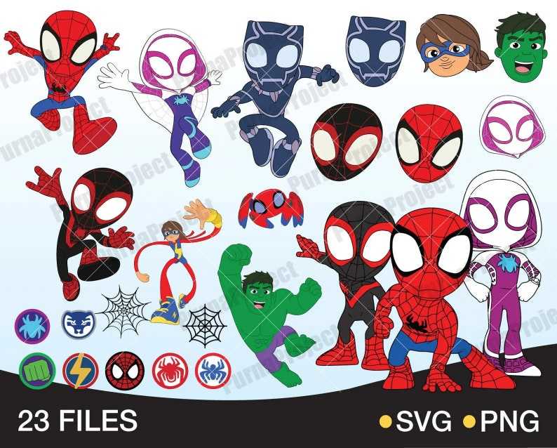 Spidey and Friends Svg, Layered SVG Bundle | 23 svg bundle | Cricut cut ...