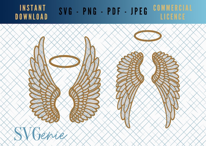 Angel Wings And Halo Svg Angel wings SVG with halo | wingssvg.com