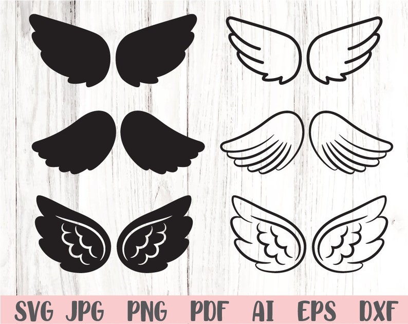 Simple Wings Svg Wings Svg Wings Svg Svg Instant Download Svg Files For ...