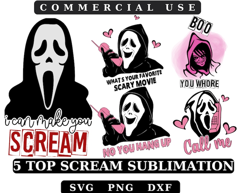 Scream Sublimation Png,Scream ghost face SVG,Scream Layered SVG,Scream ...