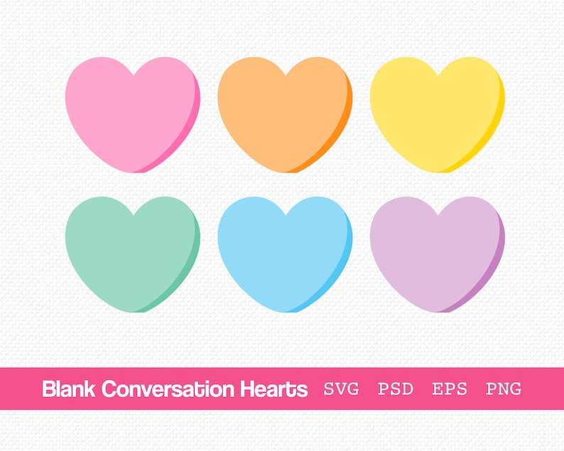 Colorful Blank Conversation Hearts SVG Creativity and Fun Digital ... Colorful Blank Conversation Hearts SVG Creativity and Fun Digital ...