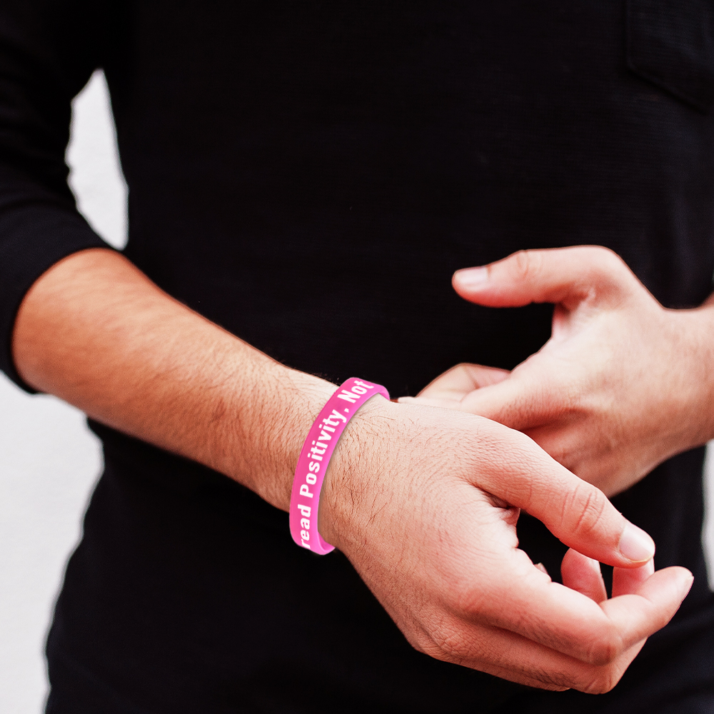 Jidion Bracelets, Spread Positivity Not Covid Dizzy Dyl Rose Red ...