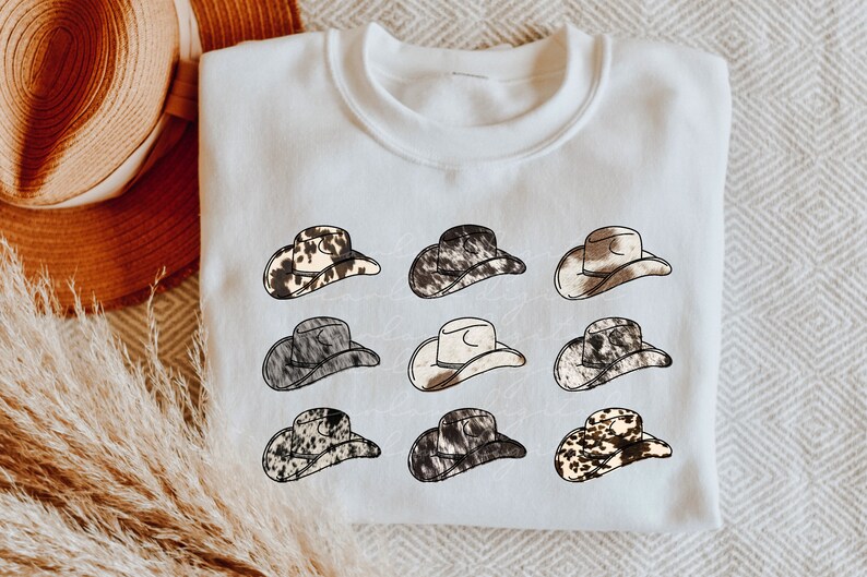 Cow Print Cowboy Hat Svg, Cowhide Cowboy Hats PNG | cowprintsvg.com