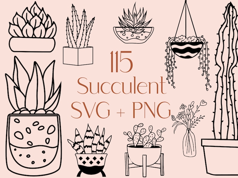 Succulent SVG Bundle Perfect for Crafting & Design Projects | cactussvg.com