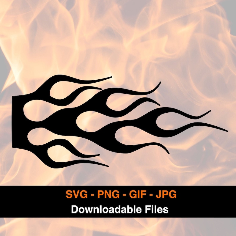 Flame Svg, Racing Flames Fire Cricut Silhouette Digital Clipart ...