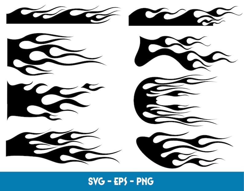 Flame Svg, Racing Flames Bundle SVG For Vinyl Cutting | flamesvg.store