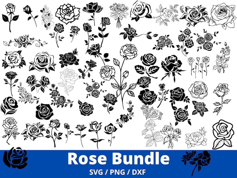 Rose Svg Bundle Rose Leaves Svg | rosesvg.shop