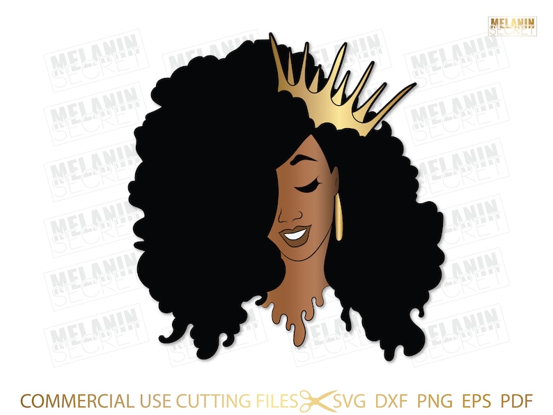 Queen Crown Svg Afro Queen With Crown SVG | crownsvg.store