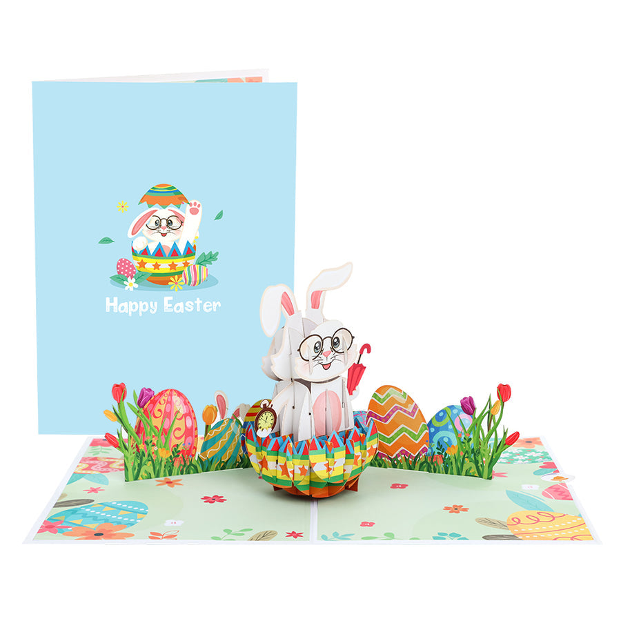 Easter White Rabbit Pop up Card 3D Pop up Card for Easter Card ...