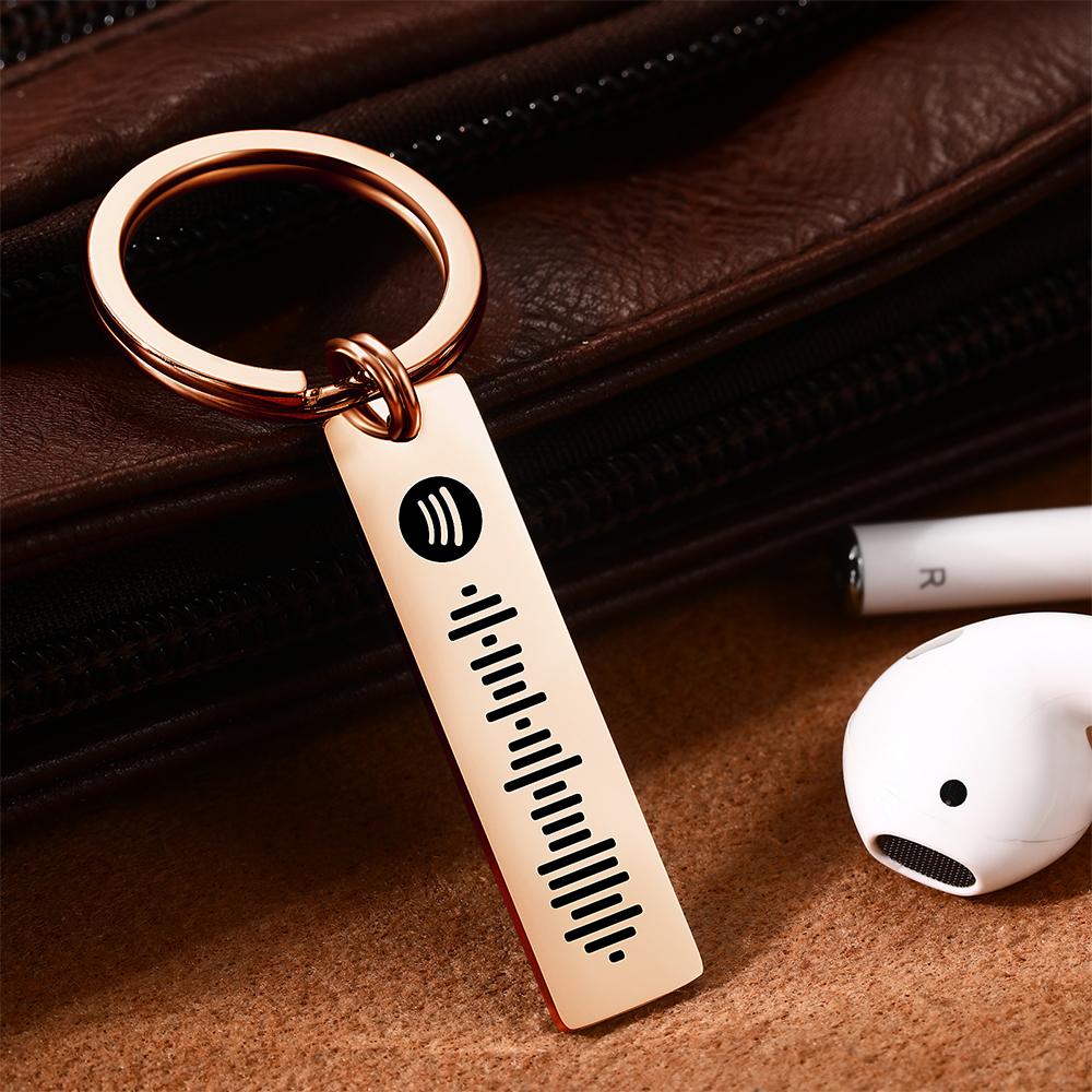 Scannable Spotify Code Music Key Ring Rose Gold for Her | MySpotifyGiftsUS