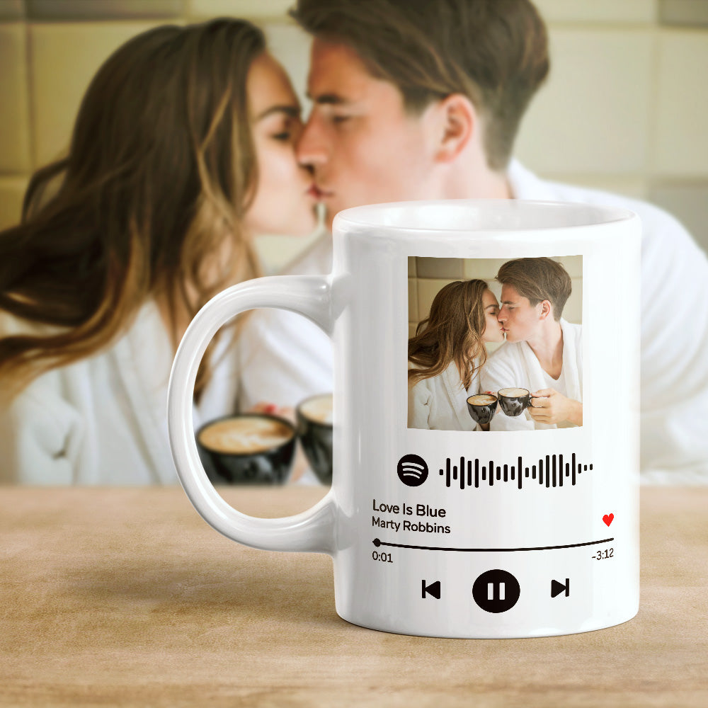 Custom Spotify Code Album Photo Mug - For The Couple | MySpotifyGiftsUS