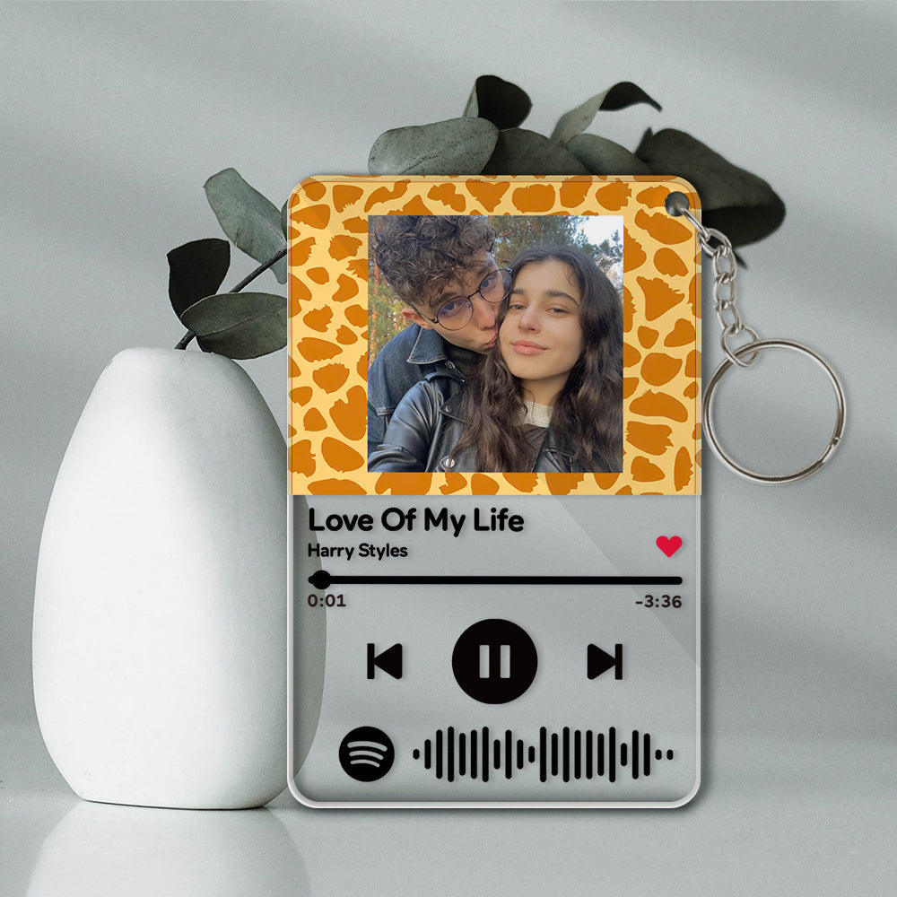 Custom Scannable Spotify Code Keychains Acrylic Music Animal Texture ...