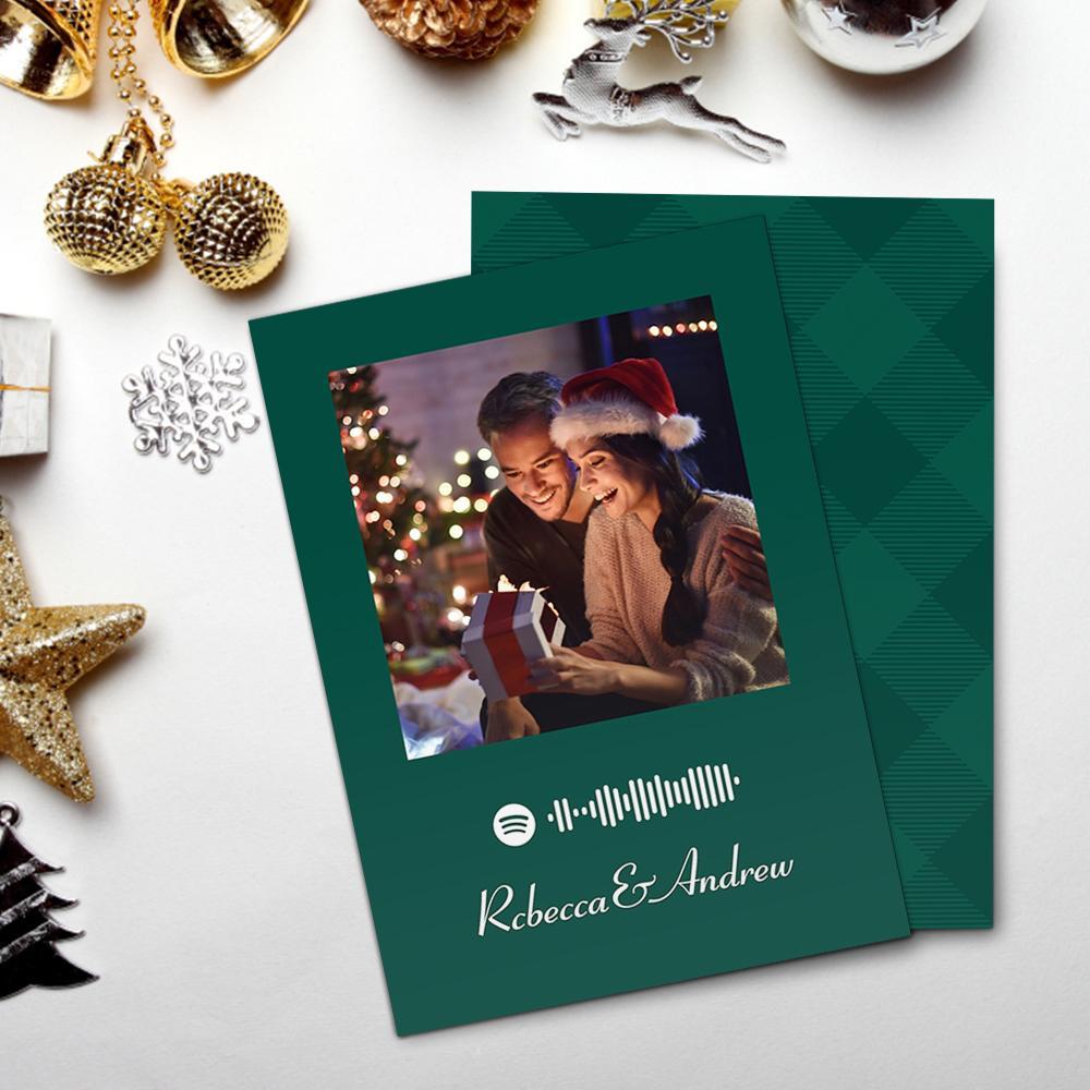 Custom Christmas Spotify Code Music Greeting Cards With Your Photo ...