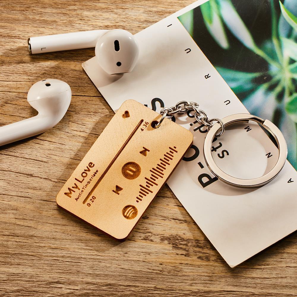 Custom Wooden Spotify Code Keychain | MySpotifyGiftsUS