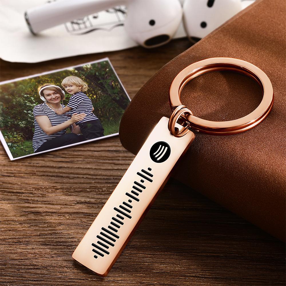 Scannable Spotify Code Music Key Ring Rose Gold for Her | MySpotifyGiftsUS