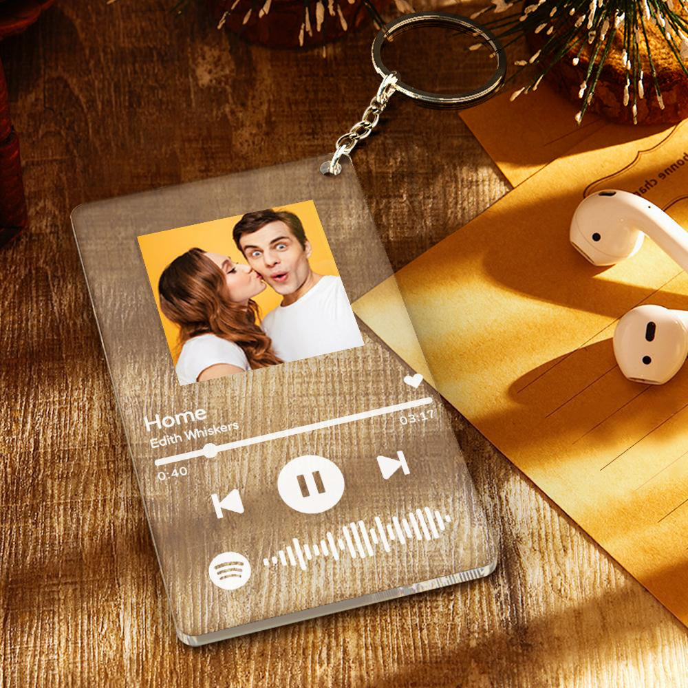 Custom Spotify Code Keychain Anniversary Gifts Acrylic Music Keychain ...