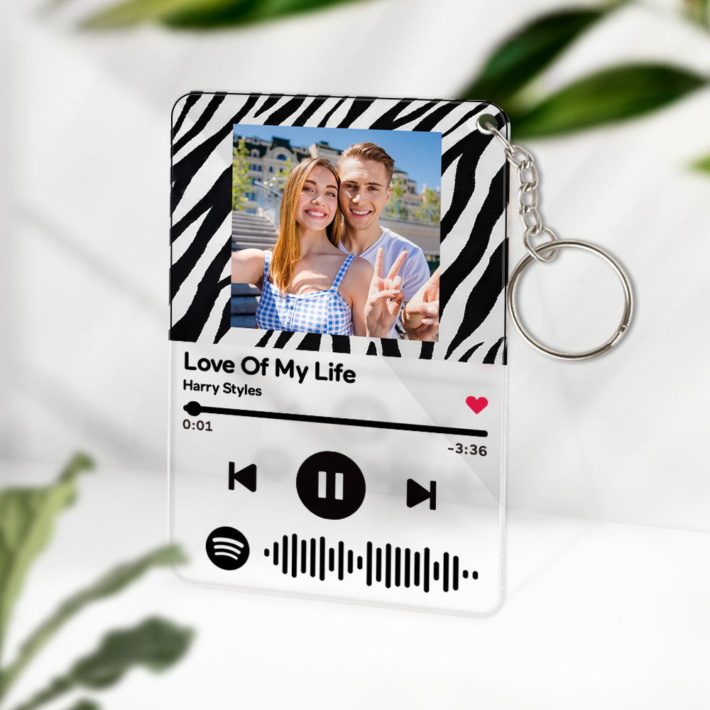 Custom Scannable Spotify Code Keychains Acrylic Music Animal Texture ...