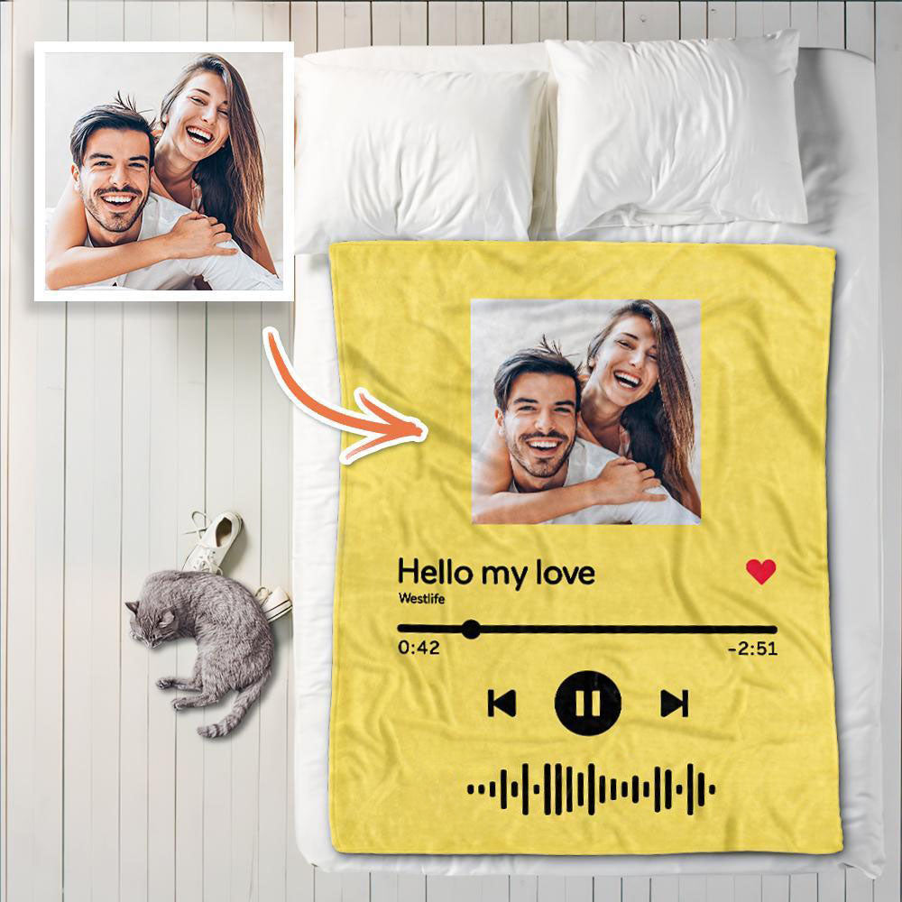 Custom Scannable Song Code Blanket Photo Blankets - Funny couple ...