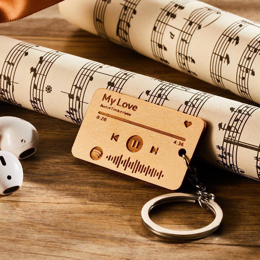 Custom Wooden Spotify Code Keychain | MySpotifyGiftsUS