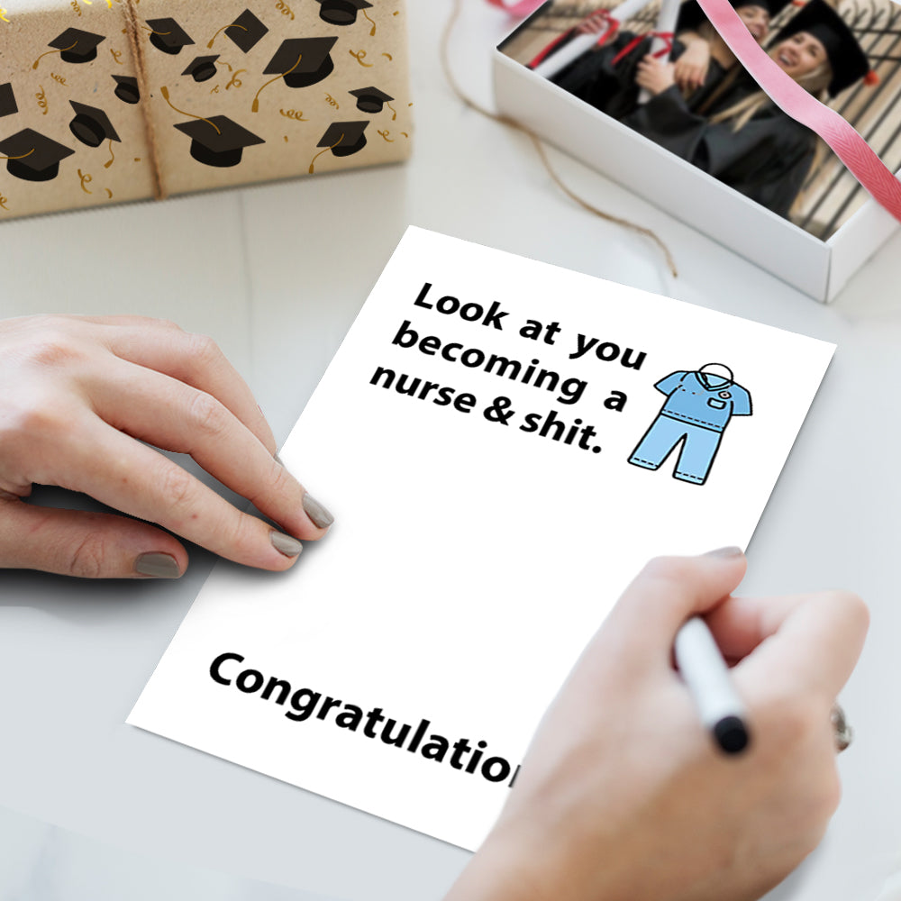 Nurse Graduation Card Nursing Degree Grad Card Greeting Card ...