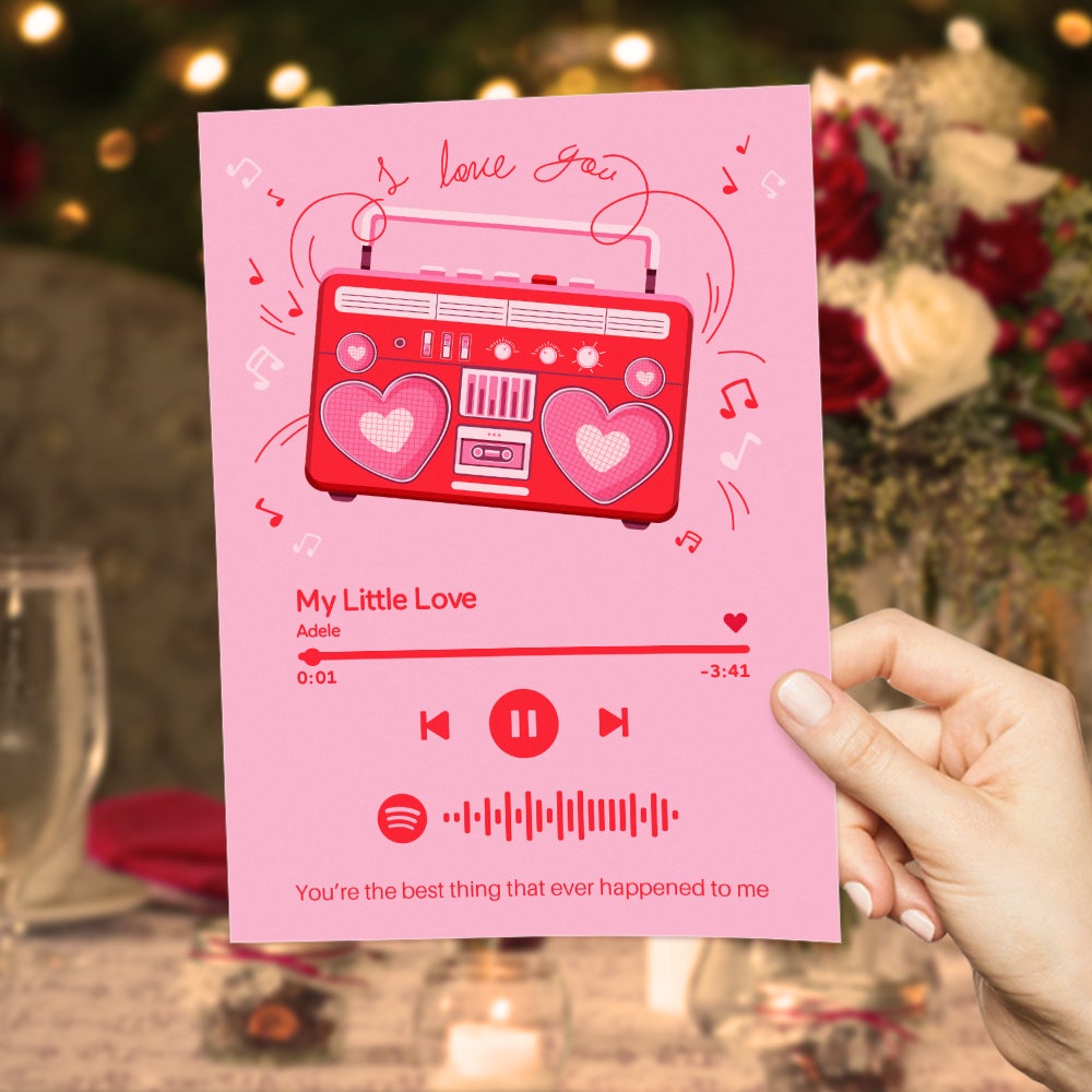 Custom Valentine Greeting with Spotify Code Music Cards Valentine's ...