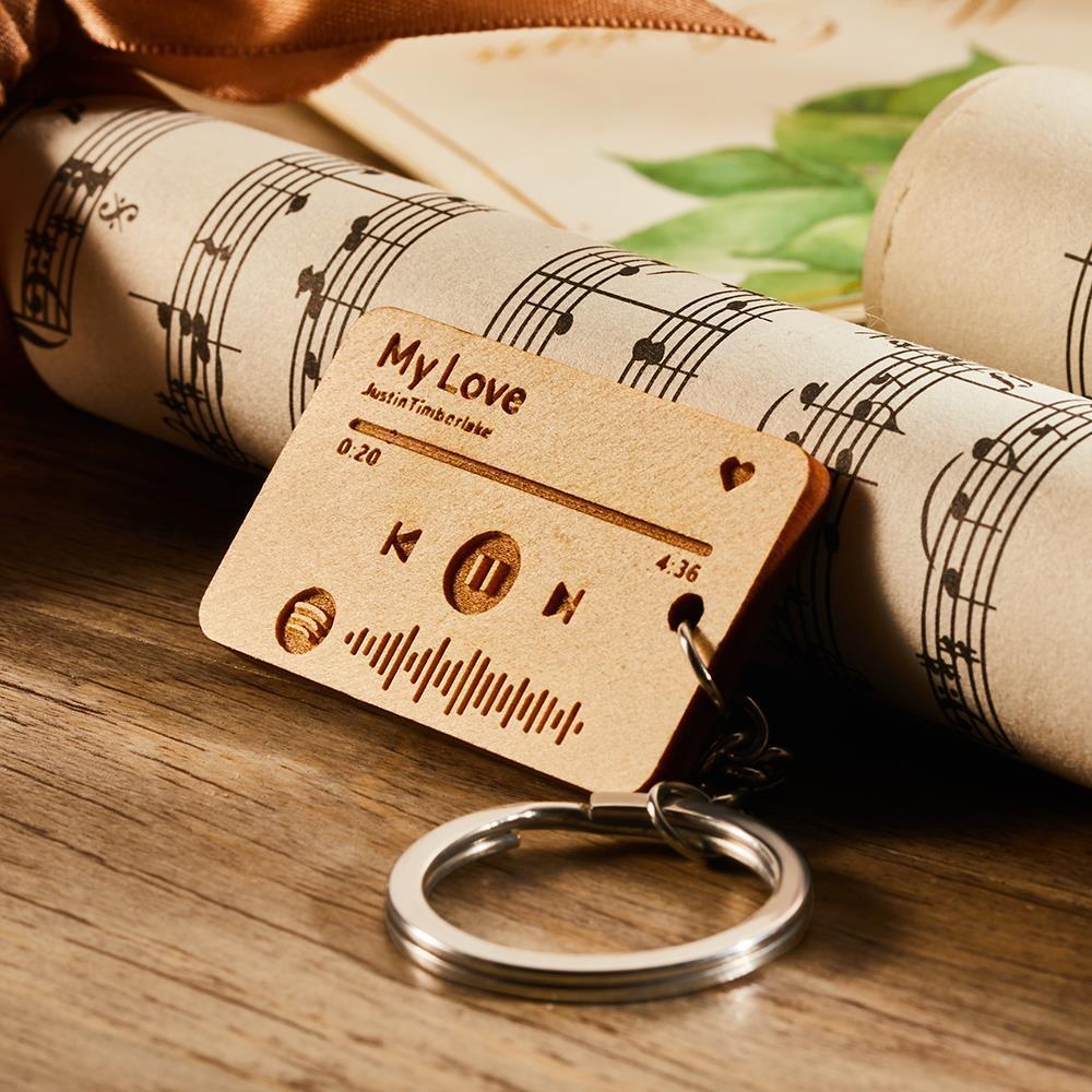 Custom Wooden Spotify Code Keychain | MySpotifyGiftsUS