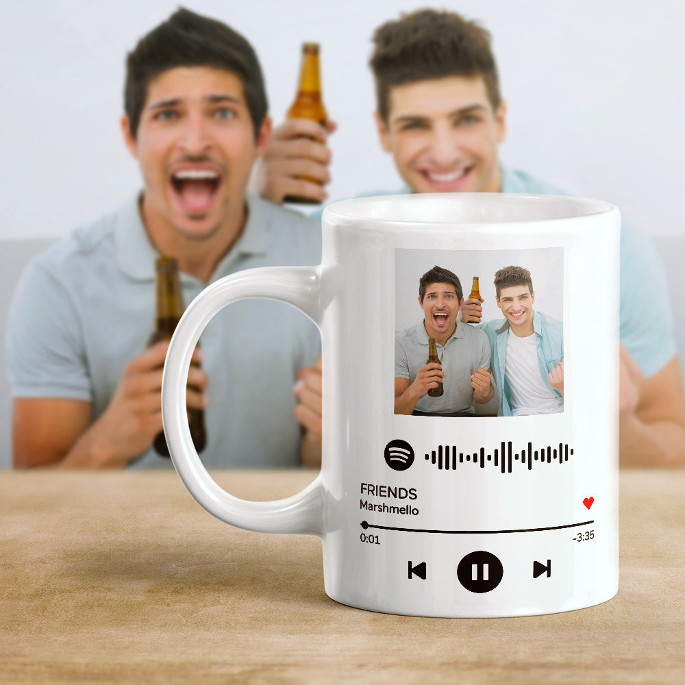 Custom Spotify Code Album Cover BFF Photo Mug - Bestie Gift ...