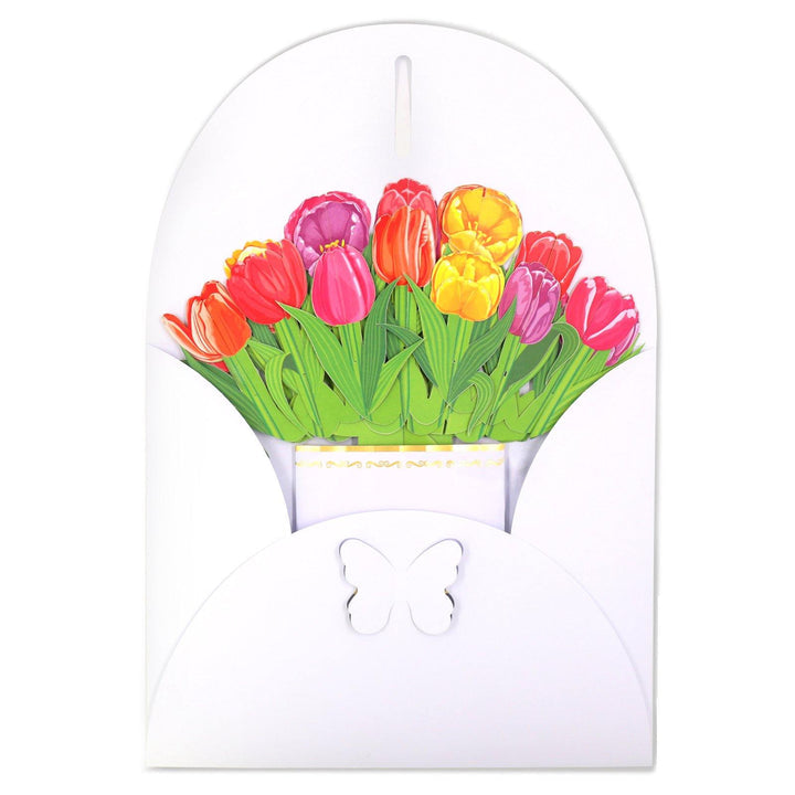 White Flowers Box Card Pop up Card Flower Bouquet Card for Easter ...
