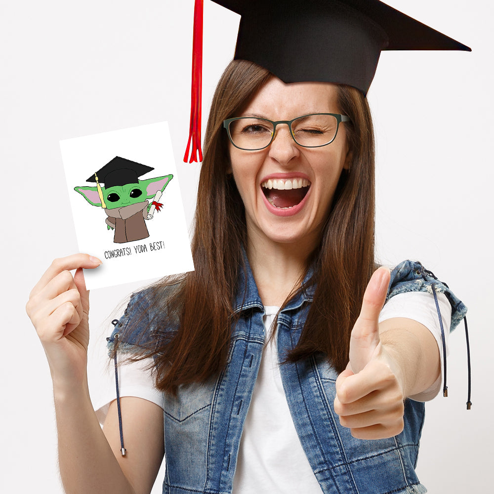 Congrats! Yoda Best Graduation Card Funny Graduation Card Cute Grad ...