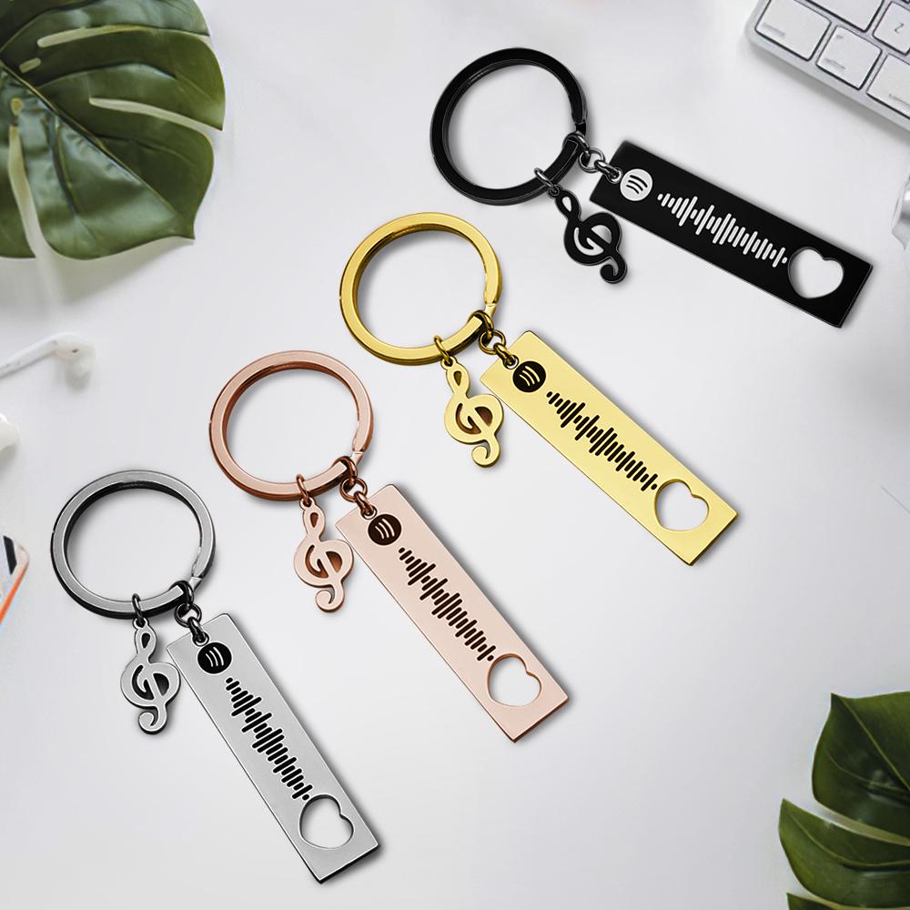 Custom Spotify Keychain - Stainless Steel | MySpotifyGiftsUS