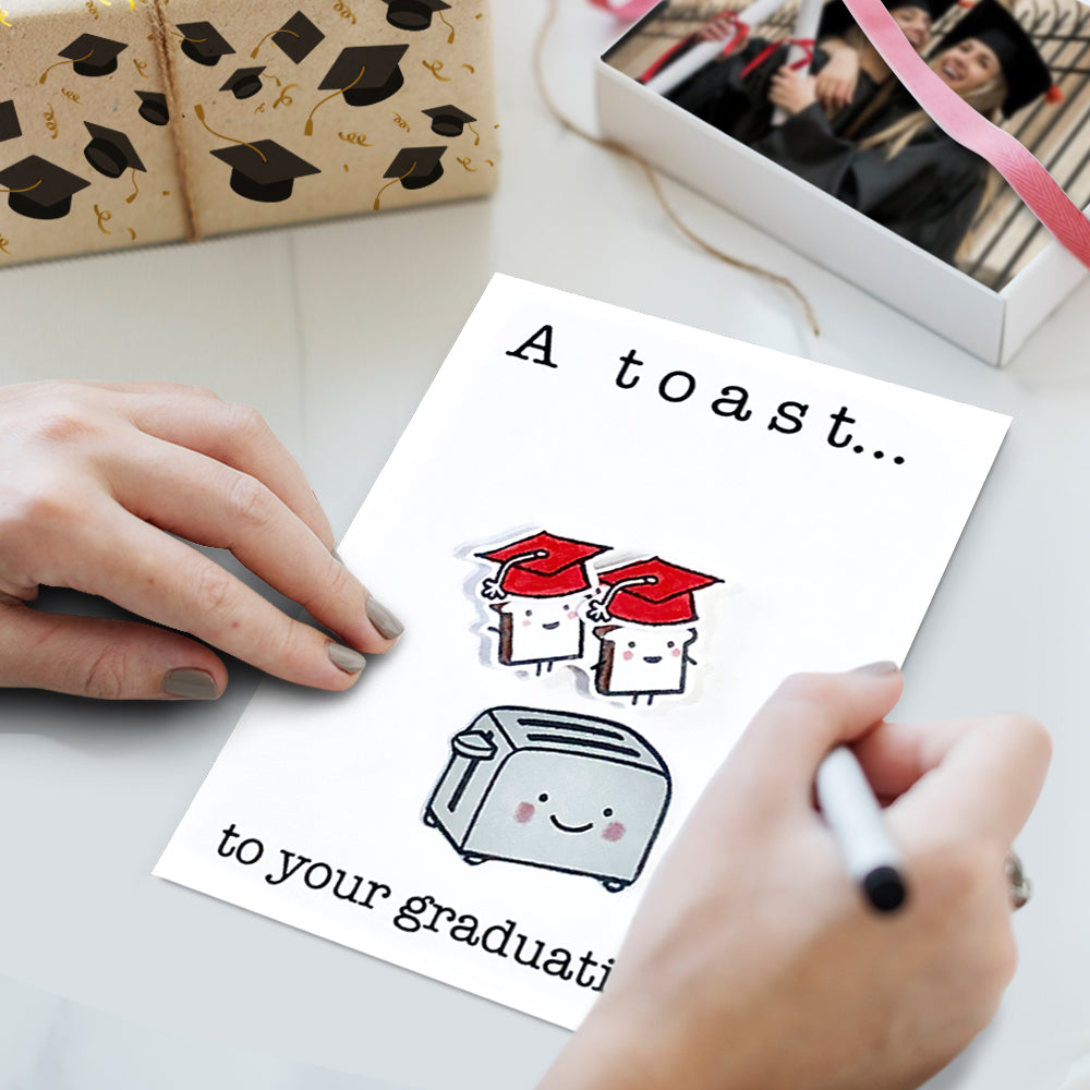 Funny Graduation Card A Toast to Your Graduation Food Pun Card Greeting ...