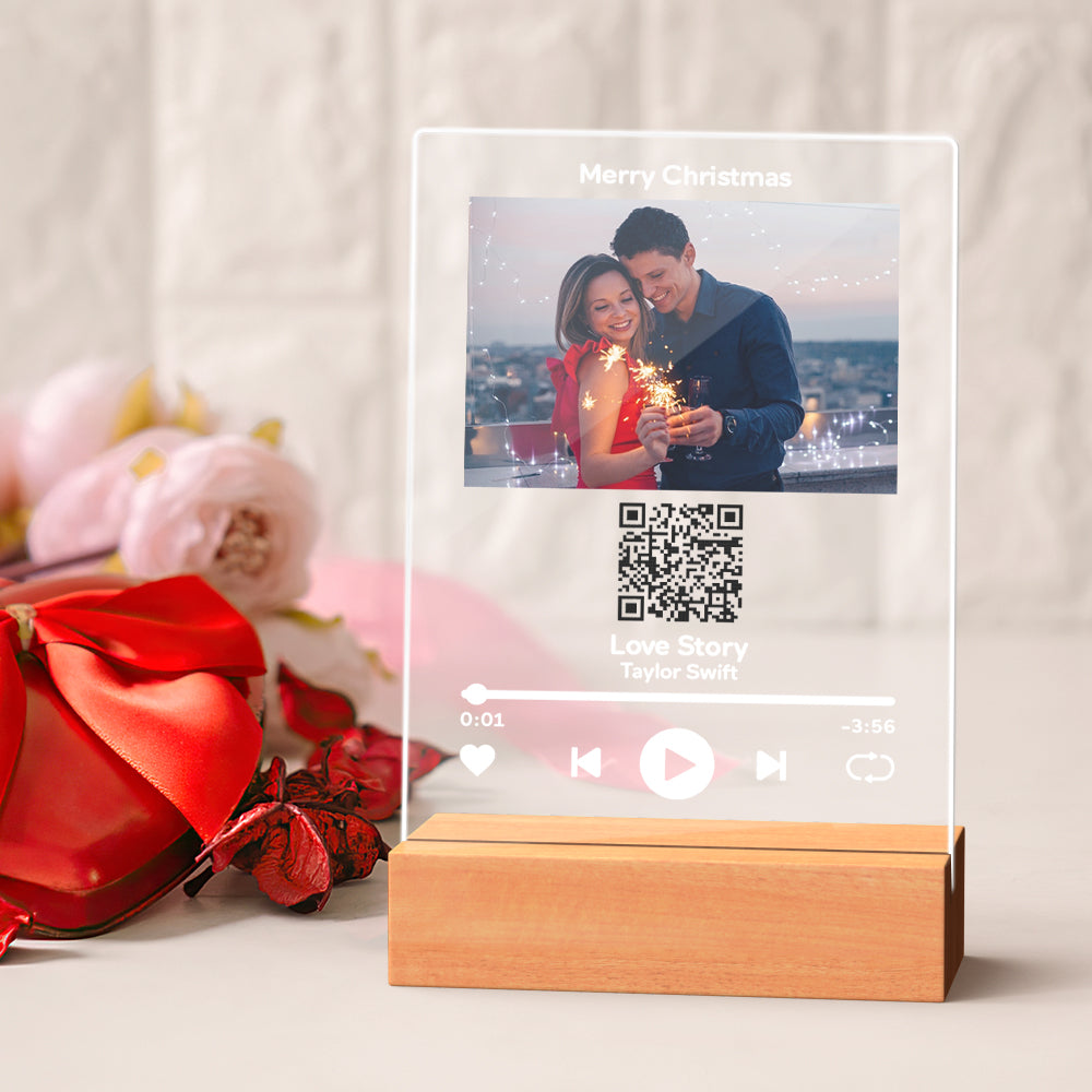Custom Scannable QR Code Plaque Personalized Photo and Text Plaque with ...