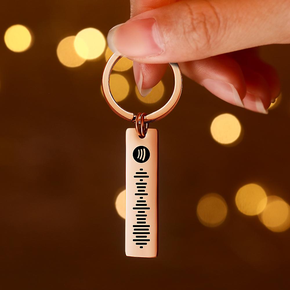 Scannable Spotify Code Music Key Ring Rose Gold for Her | MySpotifyGiftsUS