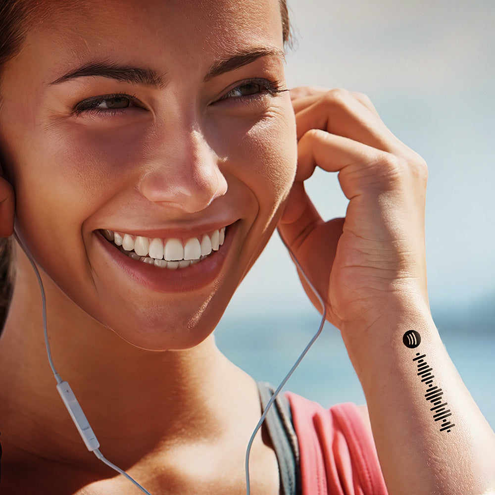 Custom Scannable Spotify Code Temporary Tattoo - 32 Tattoos / Sheet ...