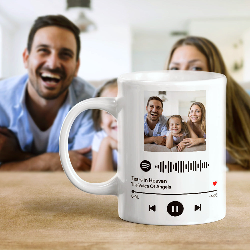 Custom Scannable Spotify Code Photo Mug - Family Gift | MySpotifyGiftsUS