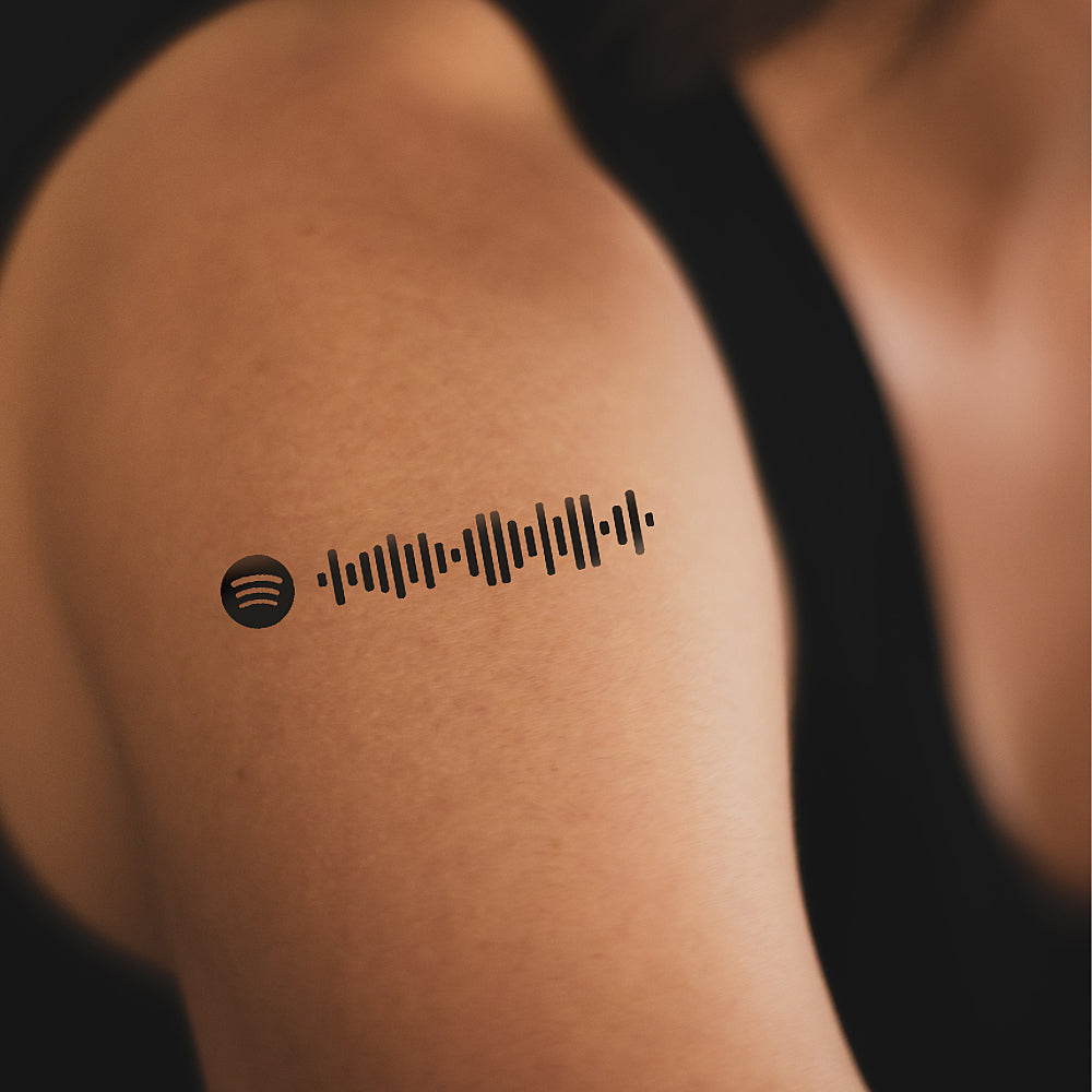 Custom Scannable Spotify Code Temporary Tattoo - 32 Tattoos / Sheet | MySpotifyGiftsUS