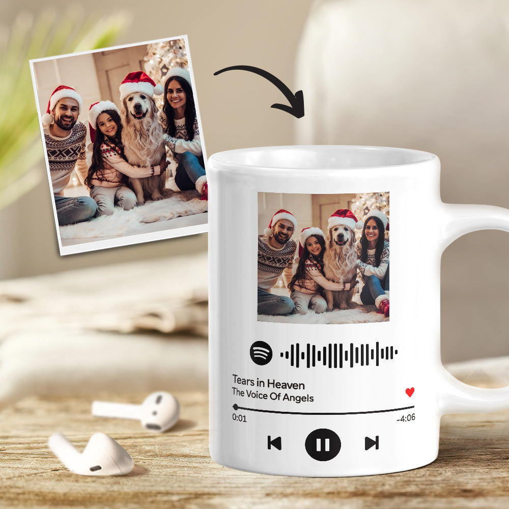 Custom Scannable Spotify Code Photo Mug - Family Gift | MySpotifyGiftsUS
