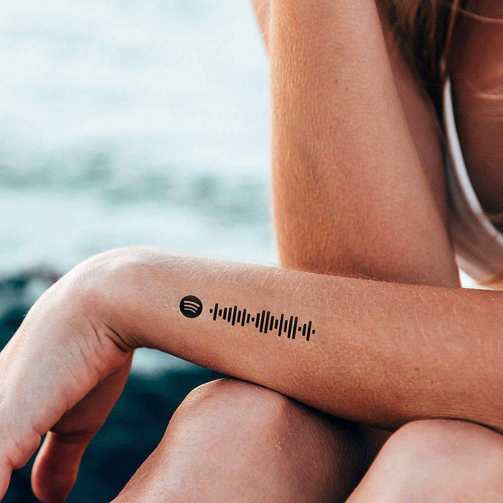 Custom Spotify Code Temporary Tattoo 32 Pieces | MySpotifyGiftsUS