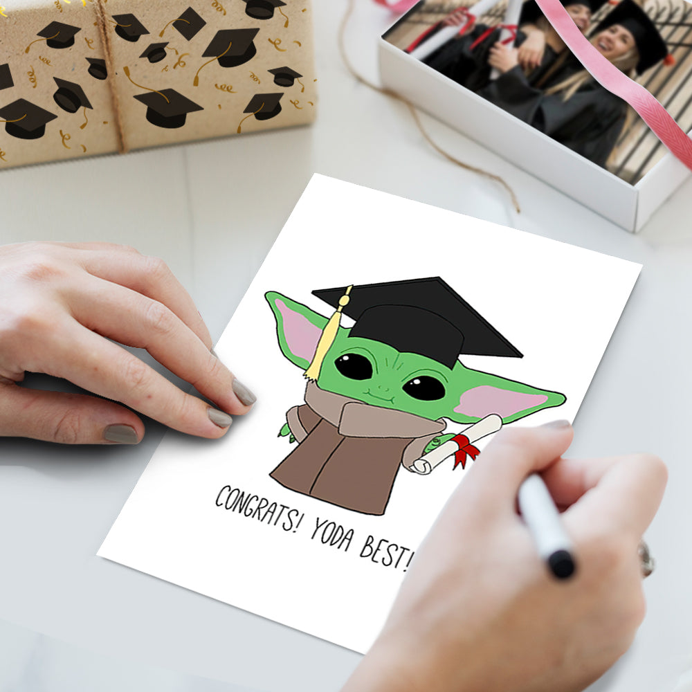 Congrats! Yoda Best Graduation Card Funny Graduation Card Cute Grad ...