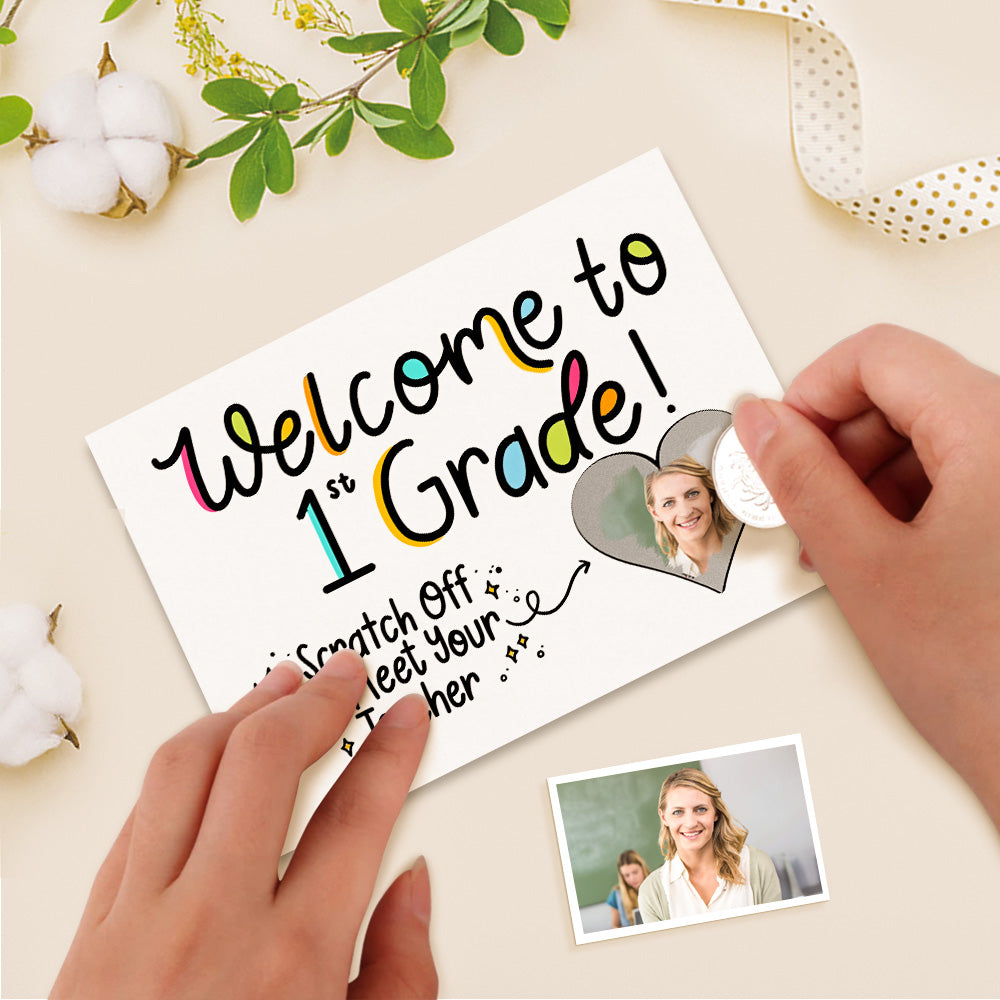 Custom Photo Teacher Reveal Scratch Card Personalized Meet the Teacher ...