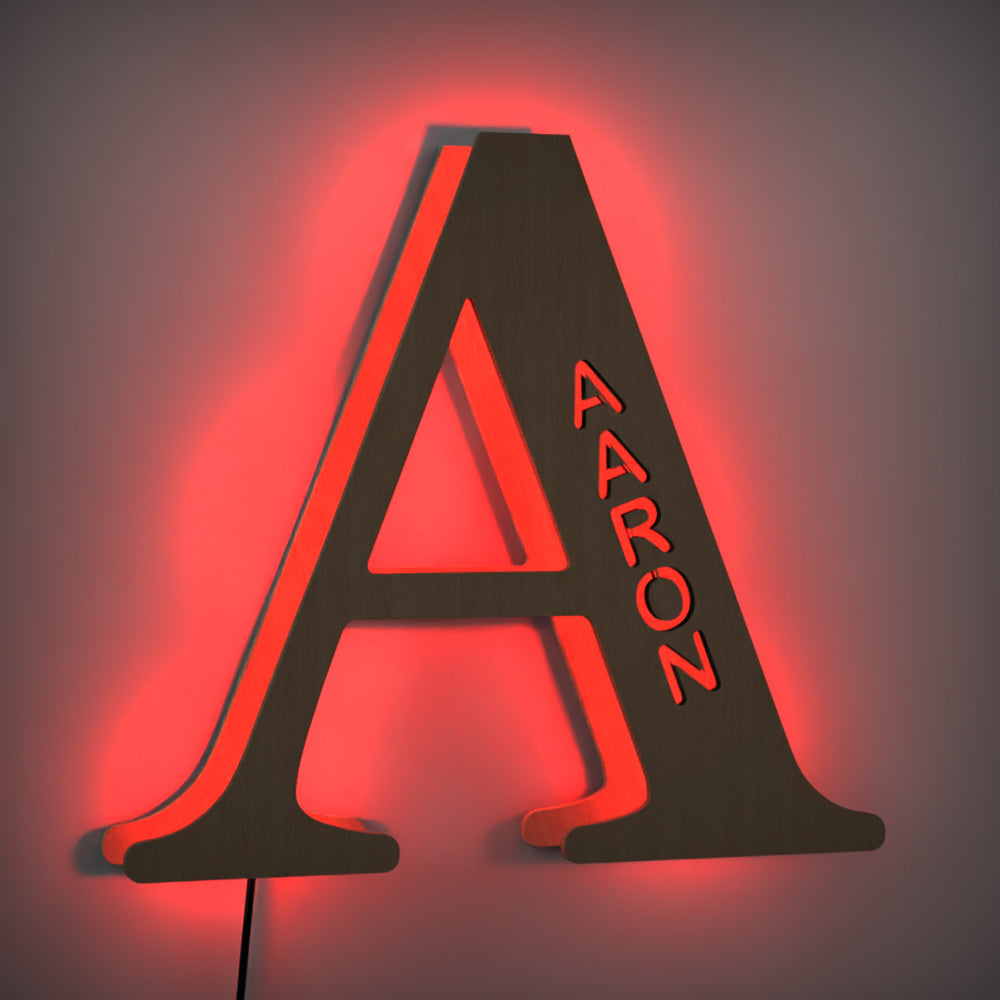Custom Woodcut Alphabet Wall Light Night Light - Name Light | Custom ...