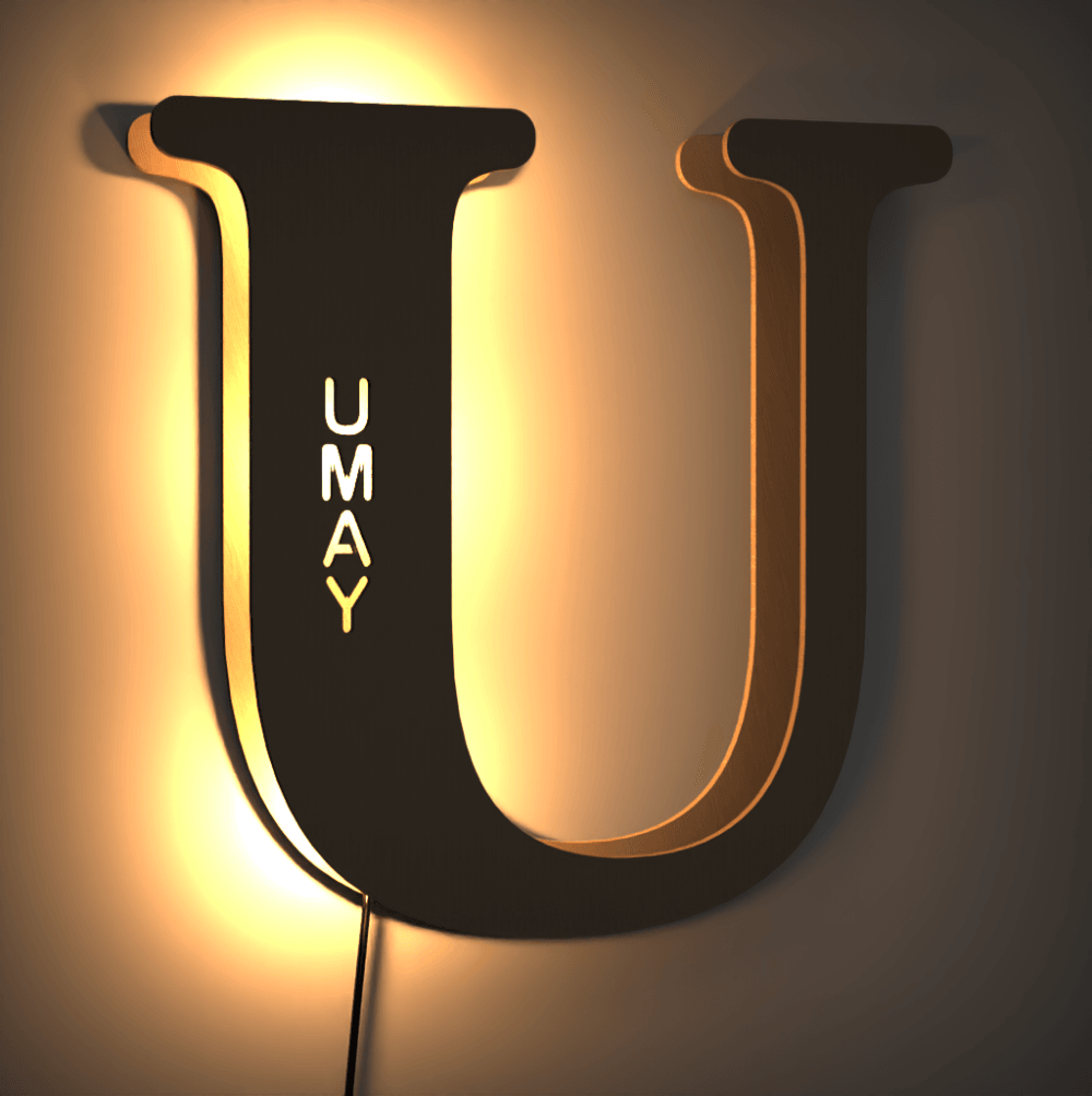 Personalized Name Light Night Light - Custom Letter Wall Lamp | Custom ...
