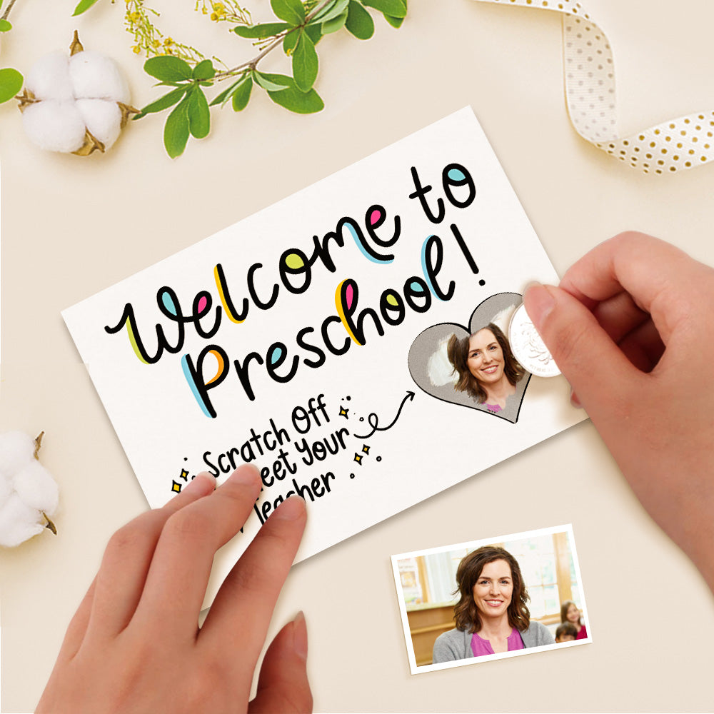 Custom Photo Teacher Reveal Scratch Card Personalized Meet the Teacher ...