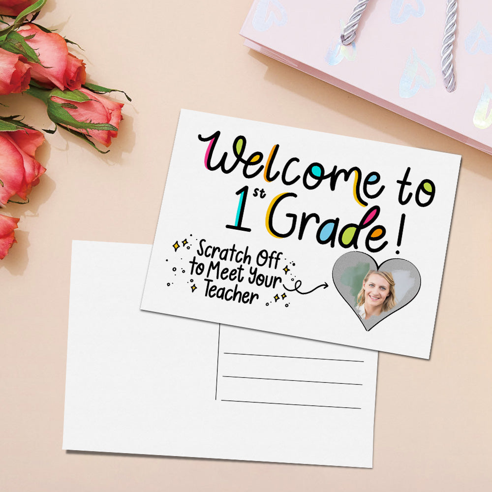 Custom Photo Teacher Reveal Scratch Card Personalized Meet the Teacher ...