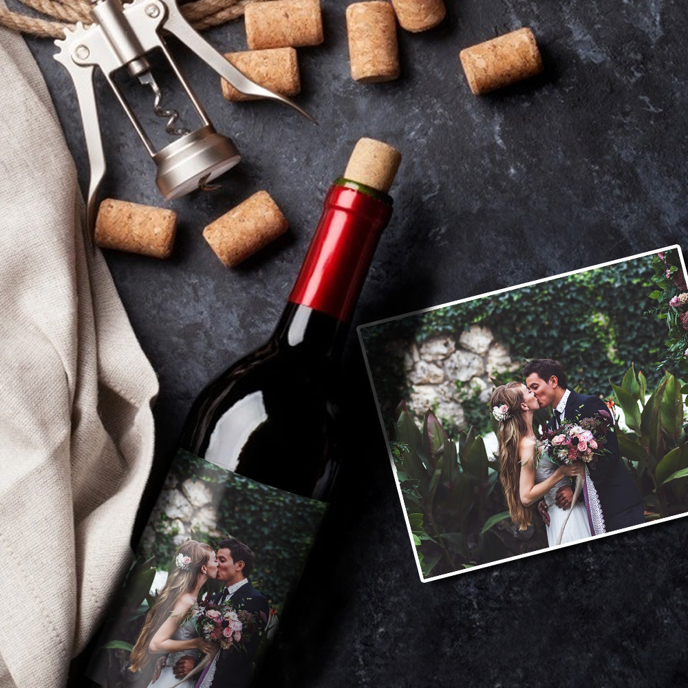 Custom Your Photo Wine Bottle Labels Personalized Wine Label Wine ...