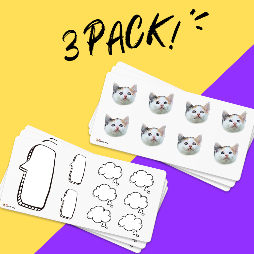 Custom Face Sticker Sheet Cat 1.6in. | Custom Face Stickers | Face ...
