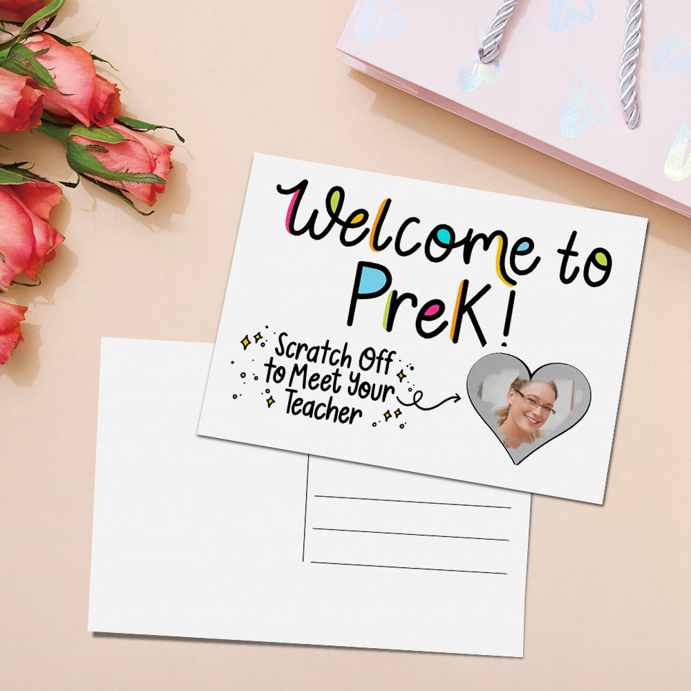 Custom Photo Teacher Reveal Scratch Card Personalized Meet the Teacher ...