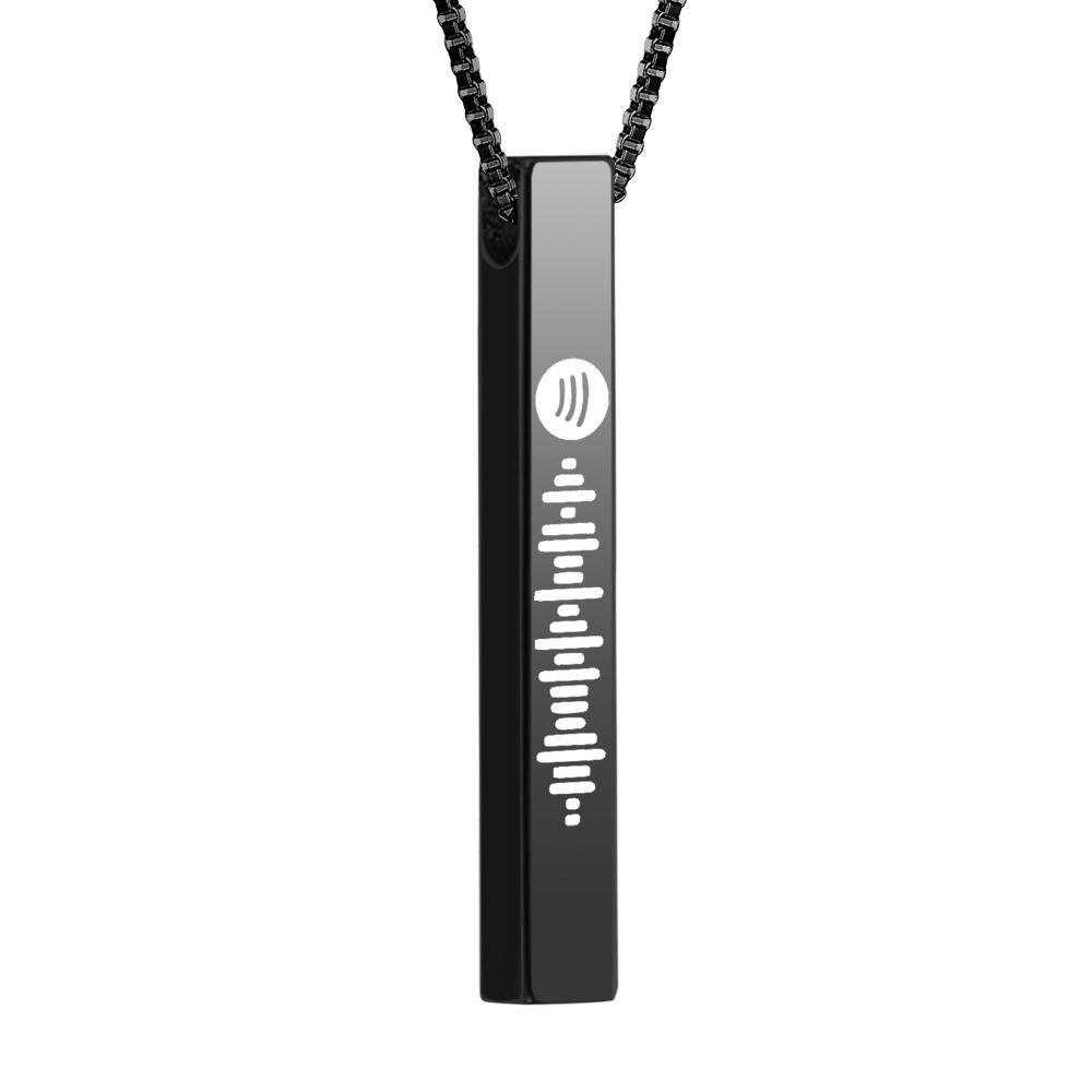 Spotify Code Music Necklace Custom 3D Engraved Vertical Bar ...