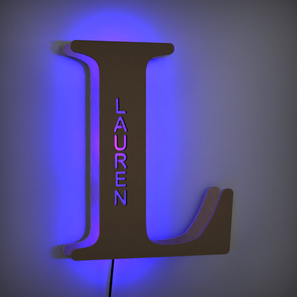 Name Light For Lover - Woodcut Letter Lamp - Night Light | Custom Face ...